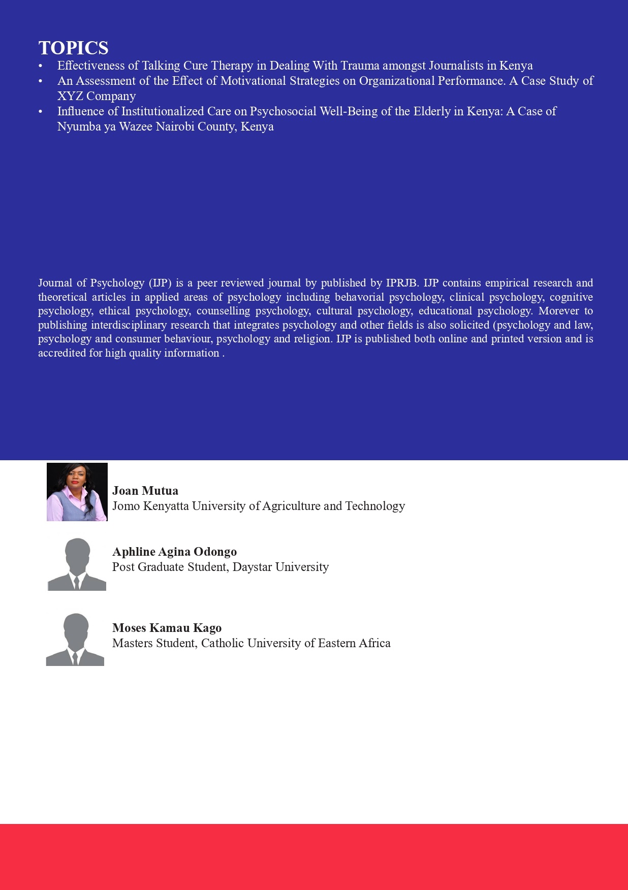 Resilience and Well-Being - International Peer Reviewed Journals and ...